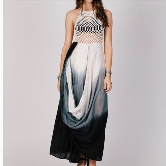 RAGA | Dresses | Ragasandy Shore Macrame Crochetombr Maxi Dress Small | Poshmark